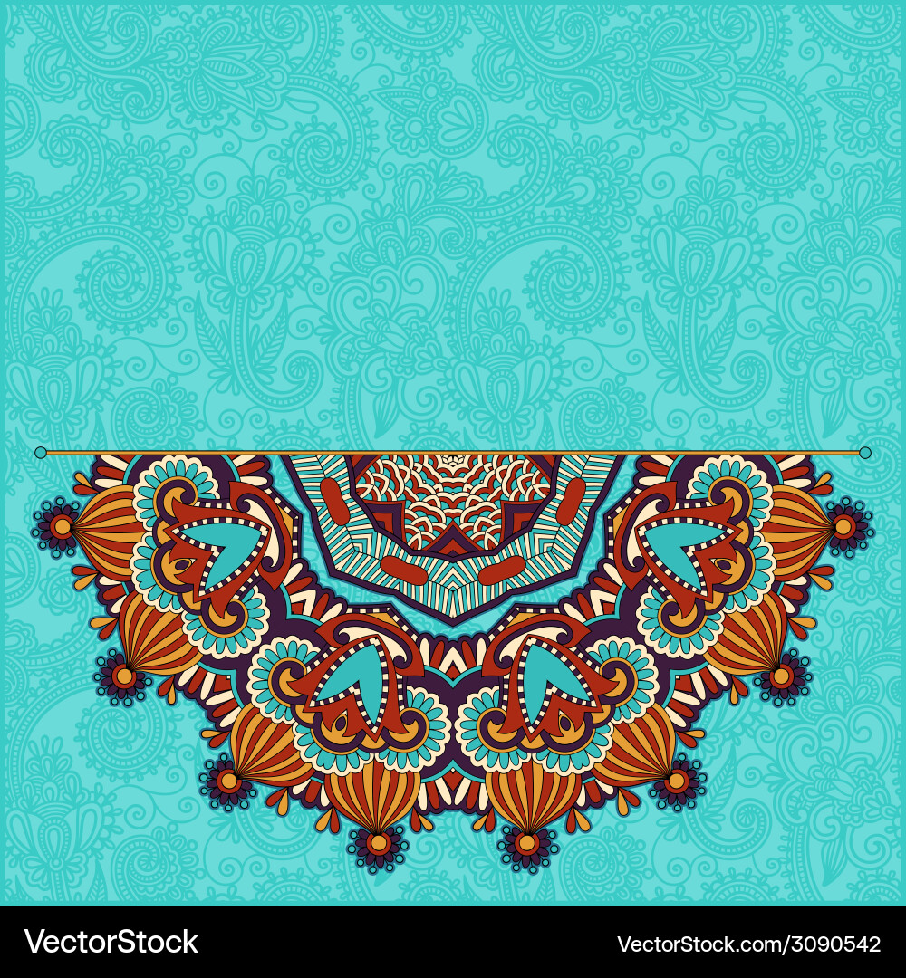 Floral round pattern in ukrainian oriental ethnic Vector Image