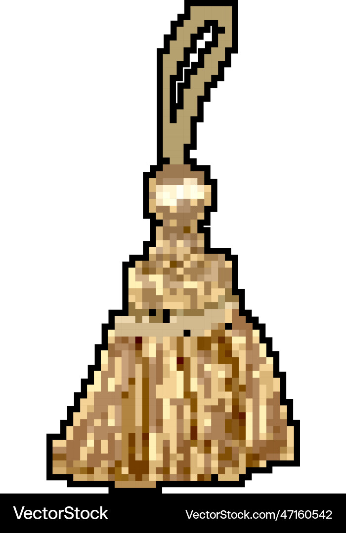 Gold tassel rope game pixel art Royalty Free Vector Image