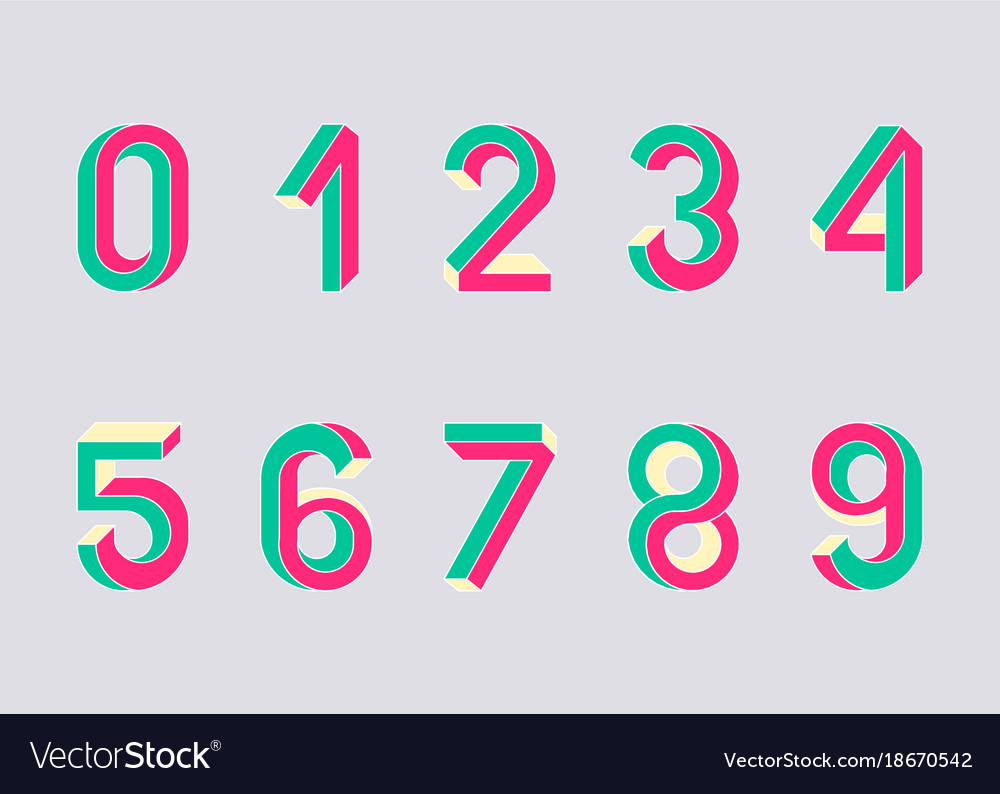 Impossible geometry numbers Royalty Free Vector Image