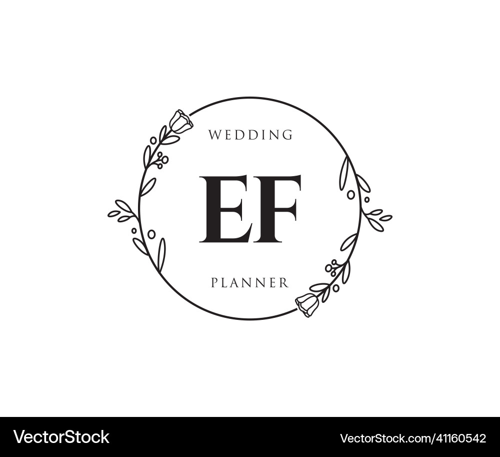 Initial ef feminine logo usable for nature salon Vector Image