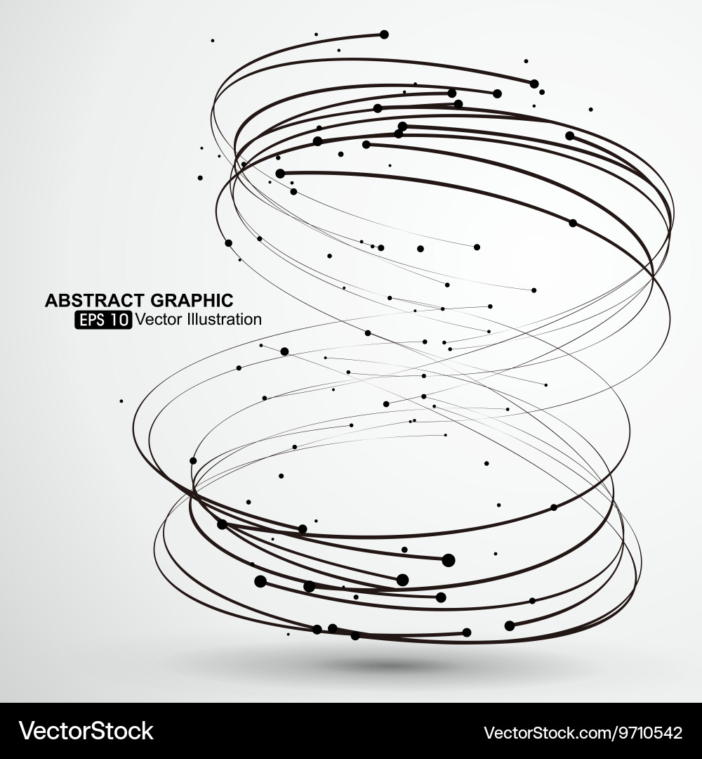 Points and curves of spiral abstract graphics Vector Image