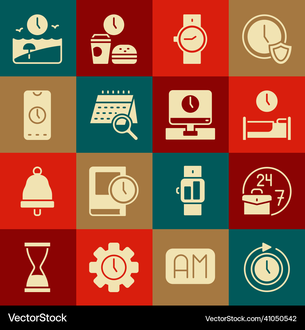 Set clock with arrow always busy time to sleep Vector Image