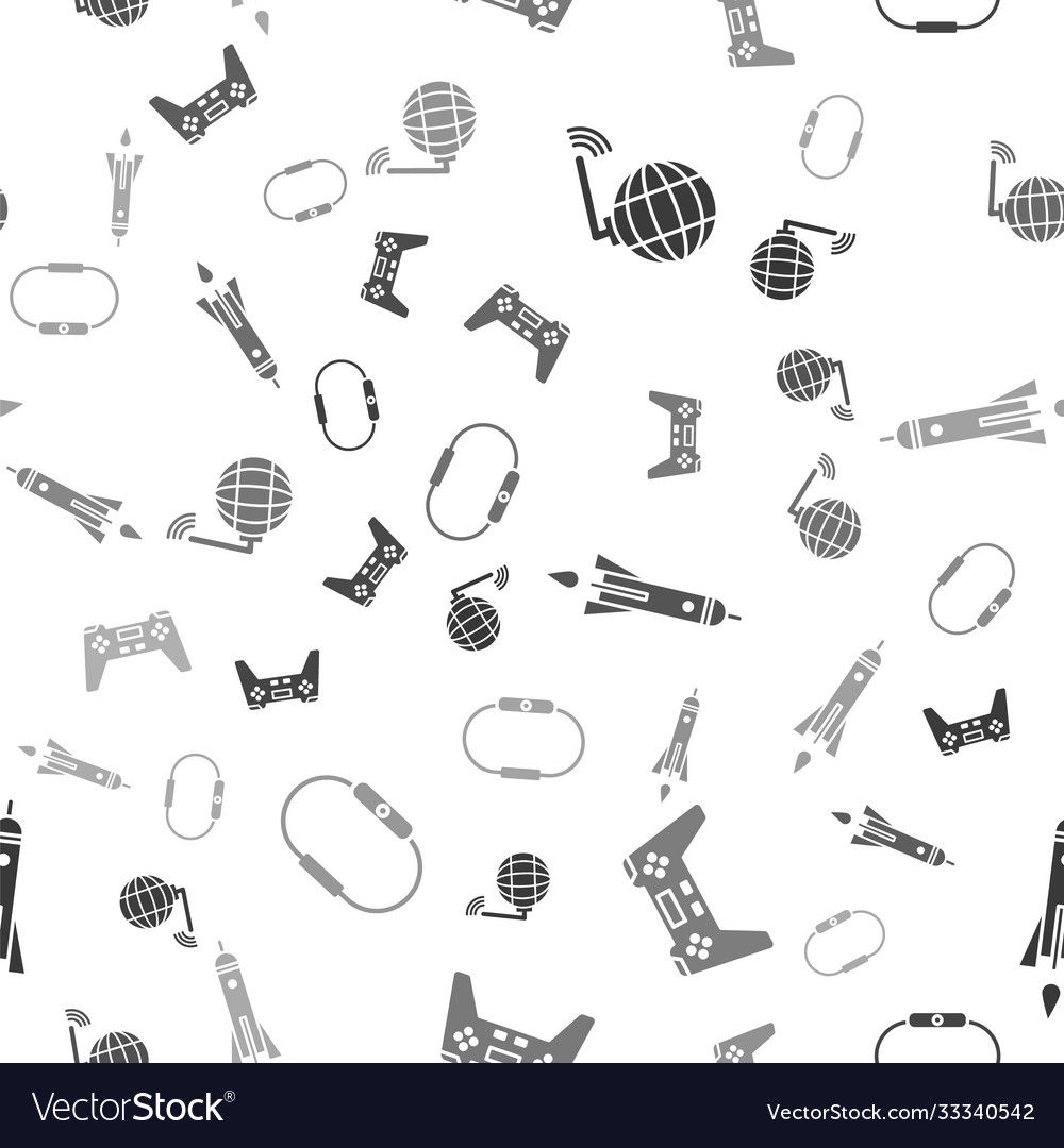 Set social network gamepad rocket ship with fire Vector Image Set social network gamepad rocket ship with fire Vector Image