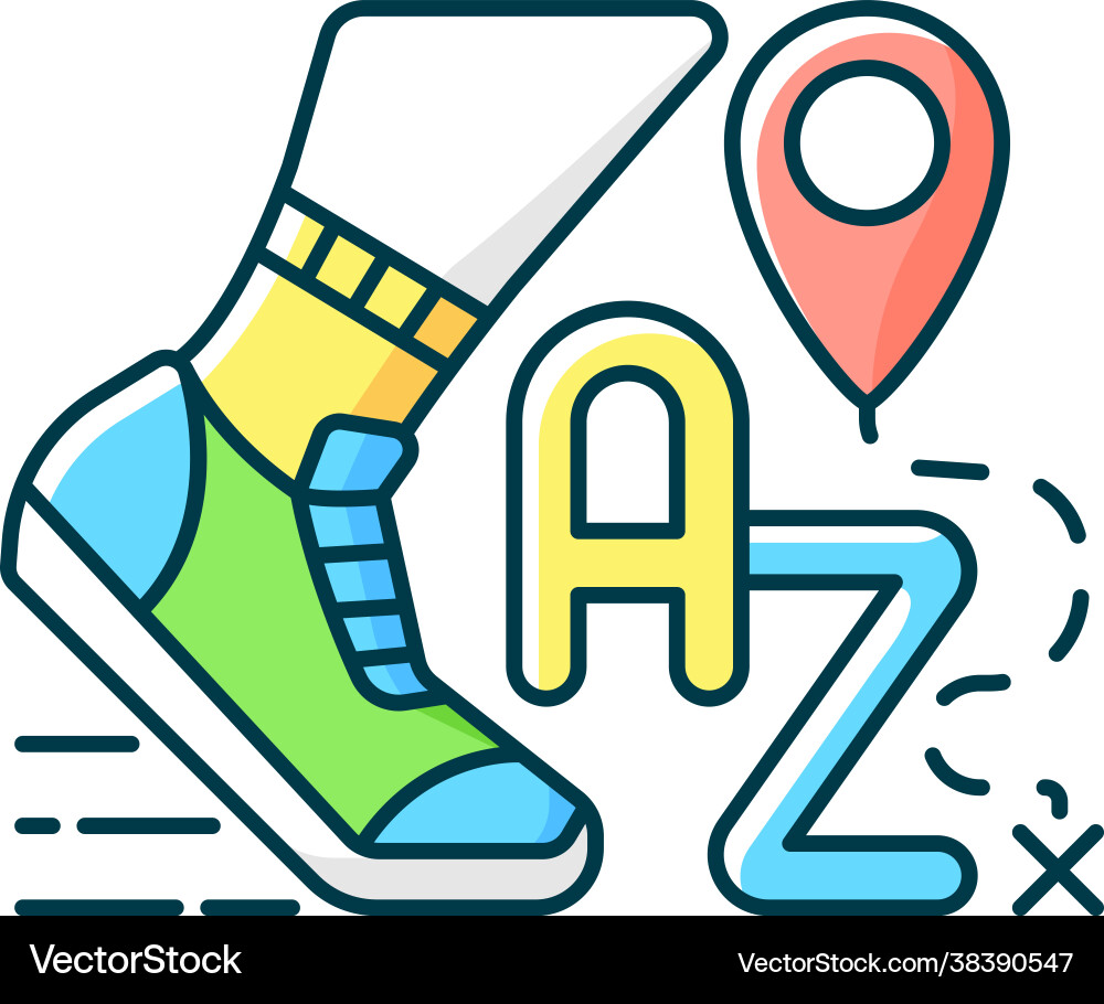 Alphatourism rgb color icon Royalty Free Vector Image