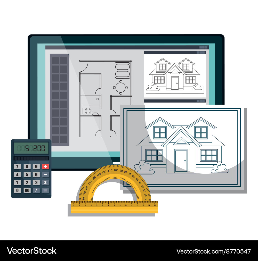 Architectural work design Royalty Free Vector Image