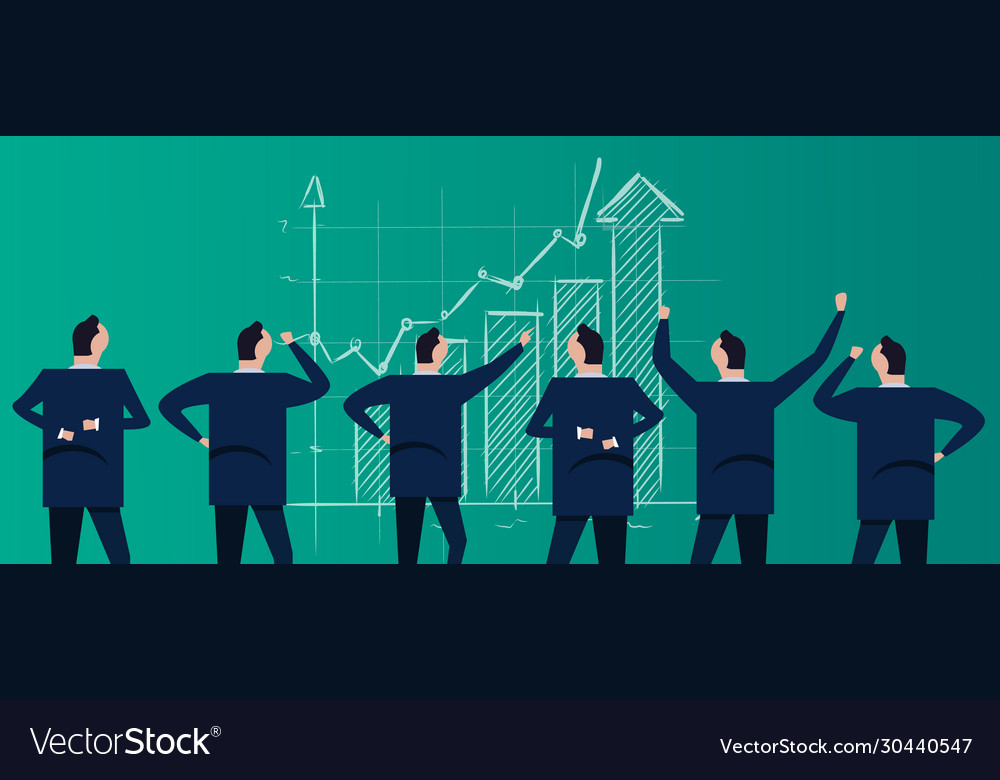 Chart going up arrow sign rise profit good Vector Image