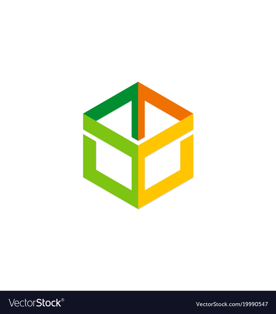 Colored polygon structure construction logo Vector Image