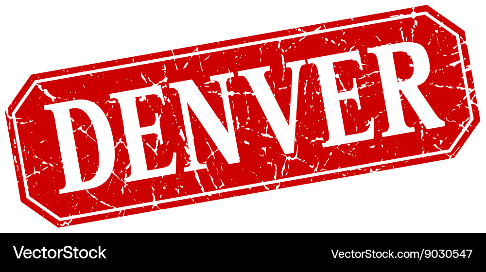 Denver red square grunge retro style sign Vector Image