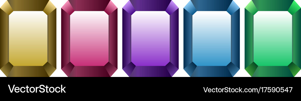 Different color crystals Royalty Free Vector Image