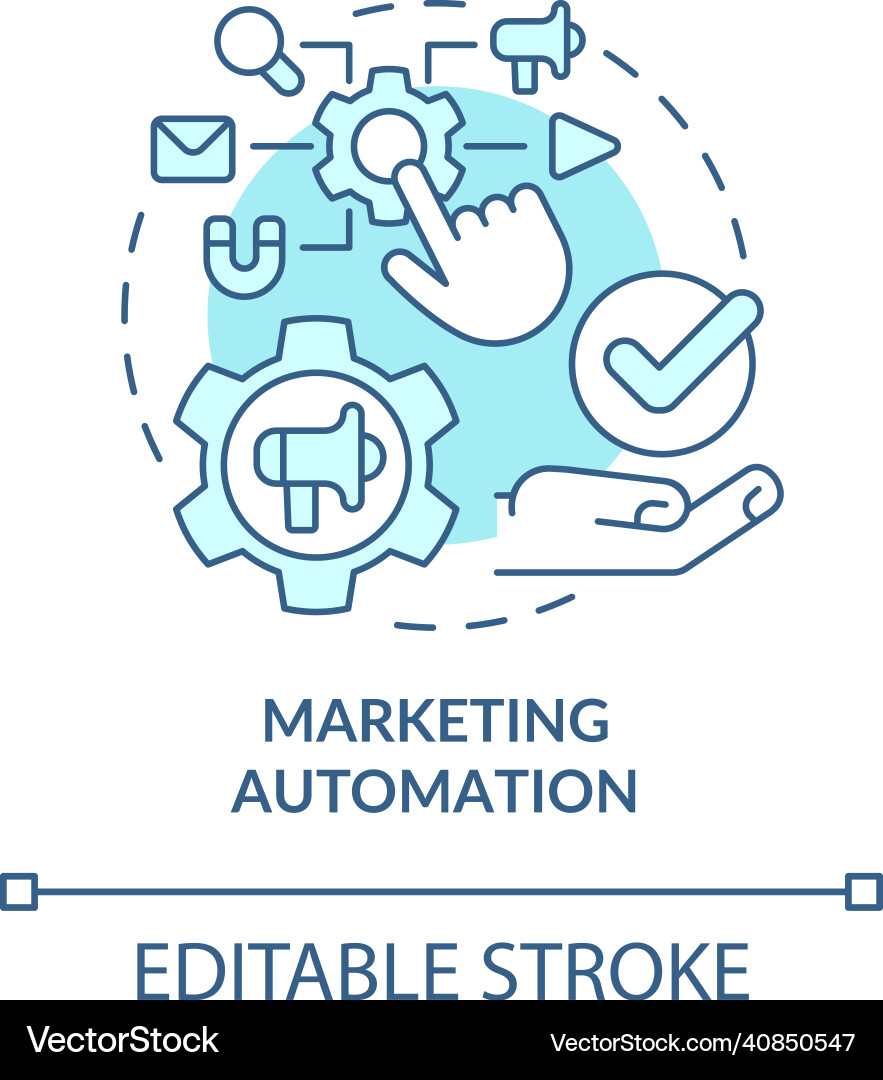 Marketing automation turquoise concept icon Vector Image