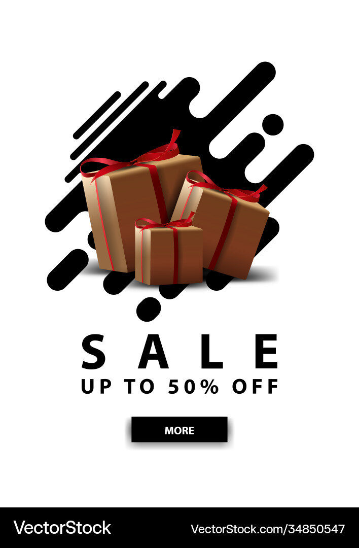 Modern black and white vertical discount banner Vector Image