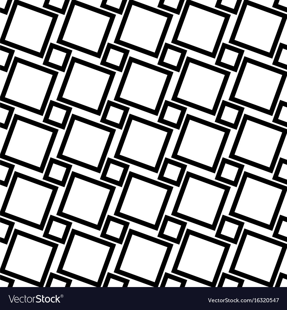 Monochrome abstract seamless geometric square Vector Image