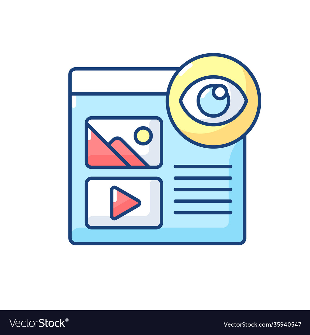 Pageviews rgb color icon Royalty Free Vector Image