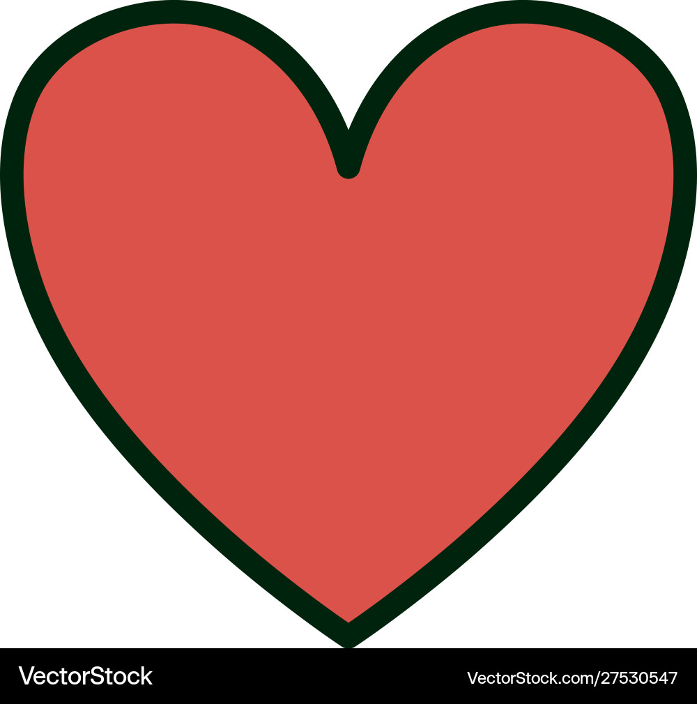 Red love heart white background Royalty Free Vector Image