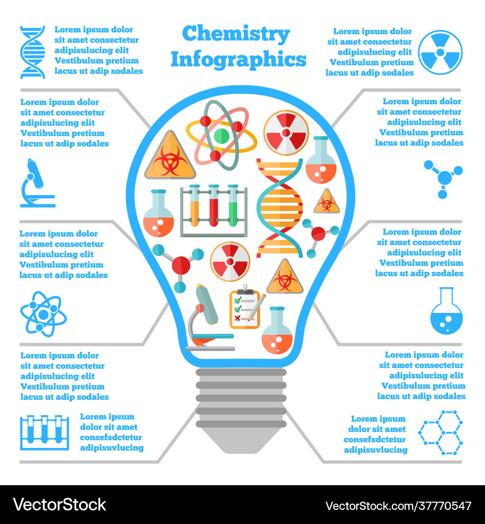 Science chemical colorful infographcis Royalty Free Vector