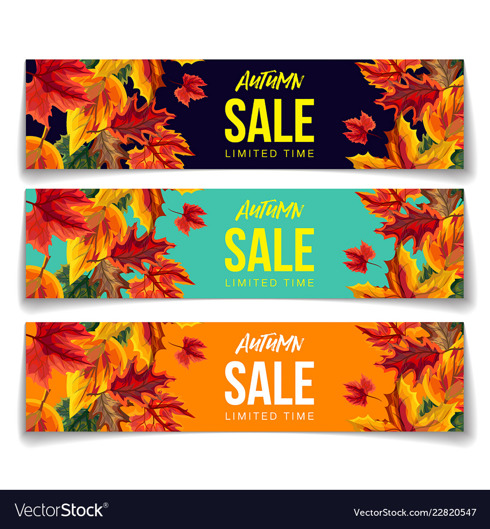 Set of coupons for autumn sale Royalty Free Vector Image