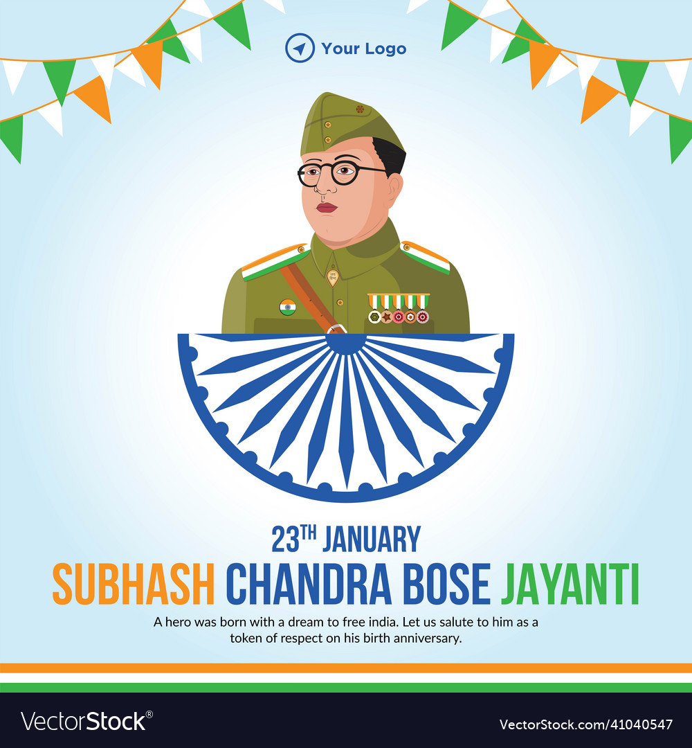 Subhash chandra bose jayanti banner design Vector Image