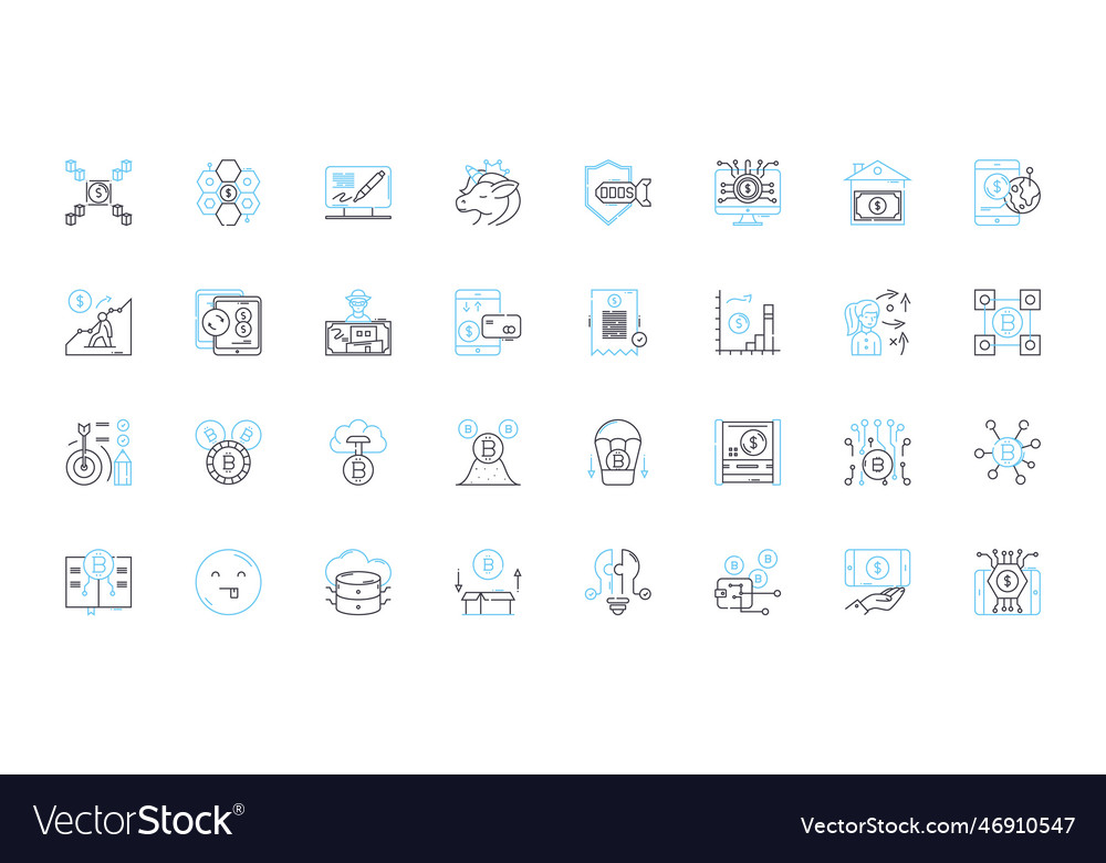 Technological advancements linear icons set Vector Image Technological advancements linear icons set Vector Image