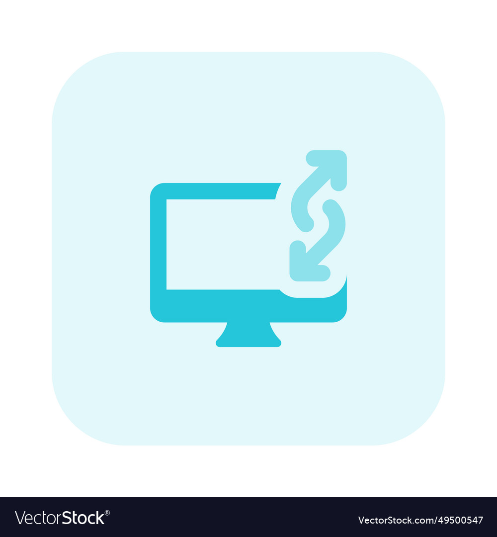 Utilizing desktop computer for data transfer Vector Image