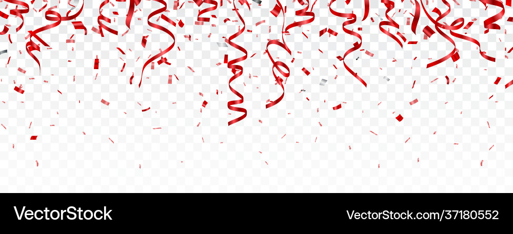 Beautiful red confetti banner isolated Royalty Free Vector