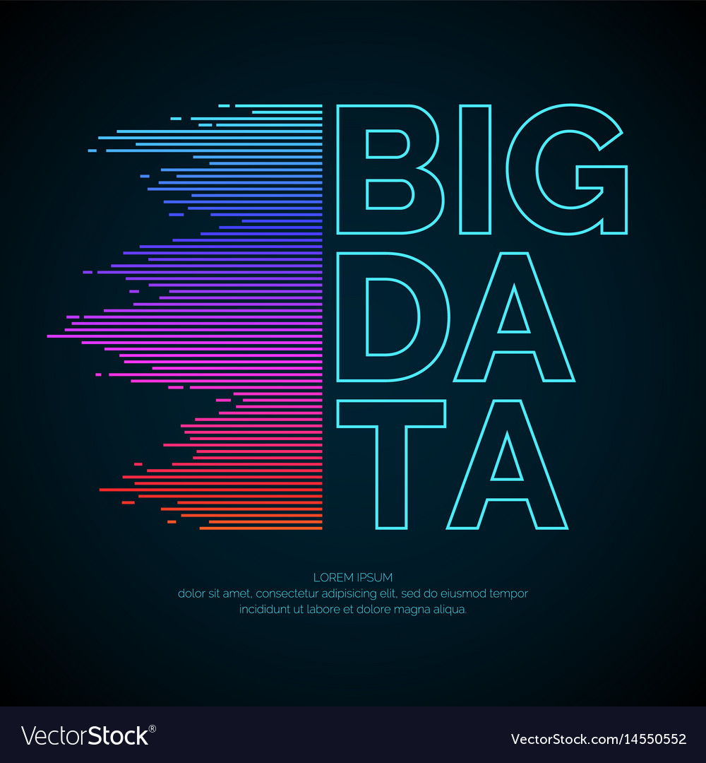 Big data concept poster with visualization Vector Image