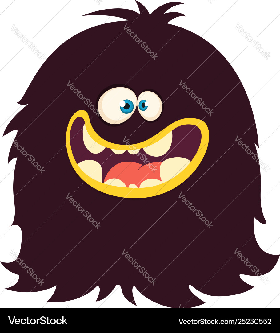 Happy cartoon black monster Royalty Free Vector Image