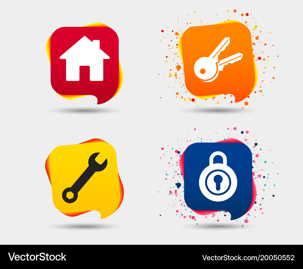 Home key icon wrench service tool symbol Vector Image