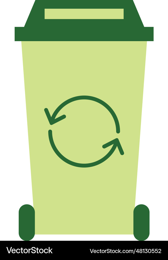 Isolated green monochrome recyclable bin icon Vector Image