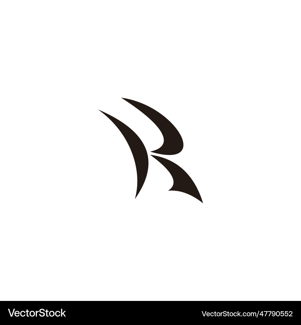 Letter rk curves motion geometric logo Royalty Free Vector