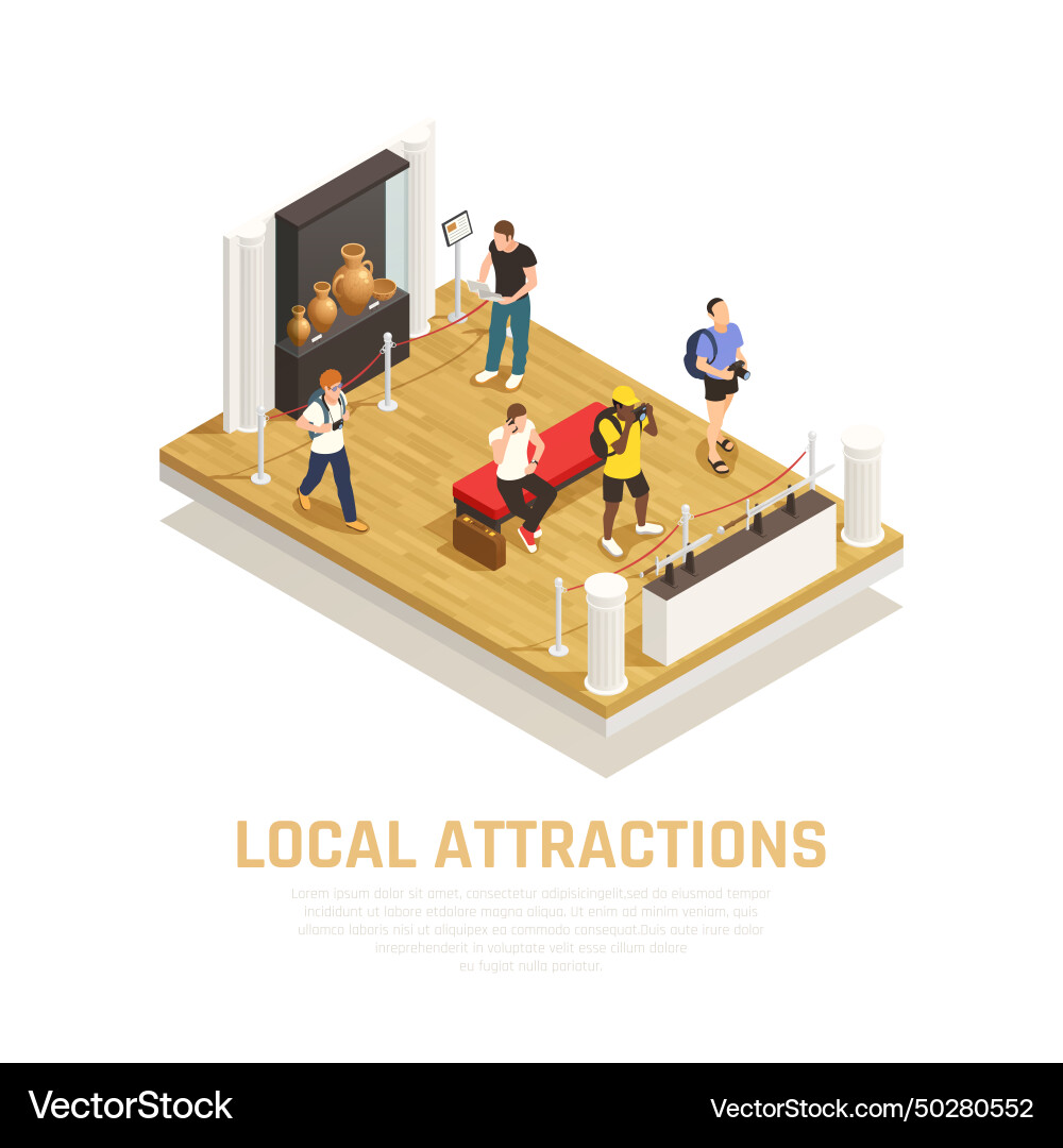 Local attractions people travel composition Vector Image