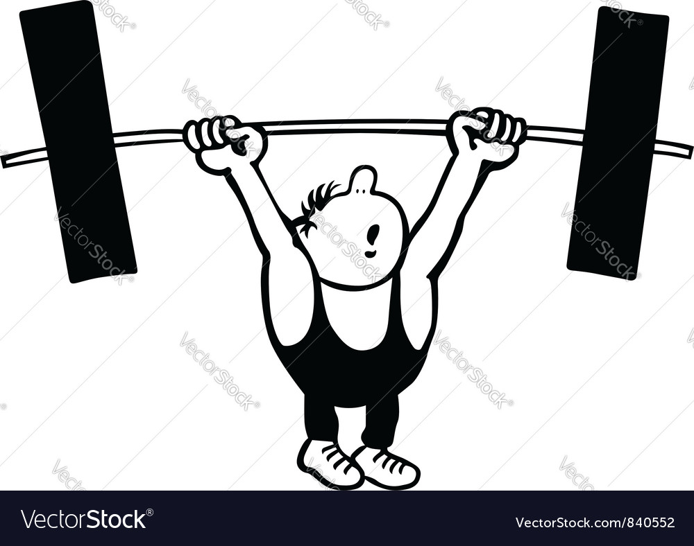 Man lifting weights Royalty Free Vector Image - VectorStock