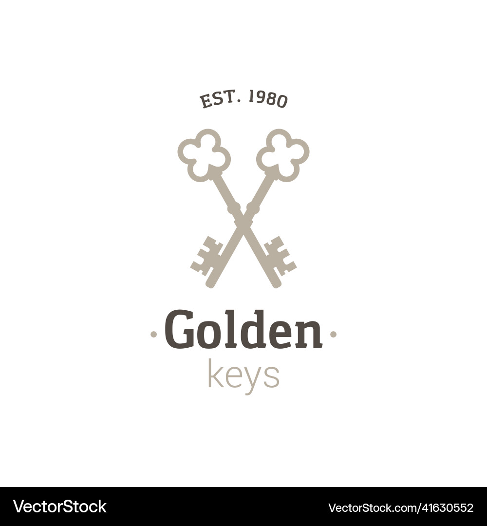 Old key house icon logo key silhouette Royalty Free Vector