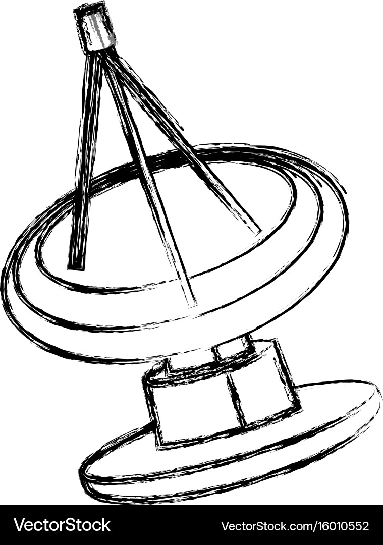 Radar satellite dish communication antenna signal Vector Image