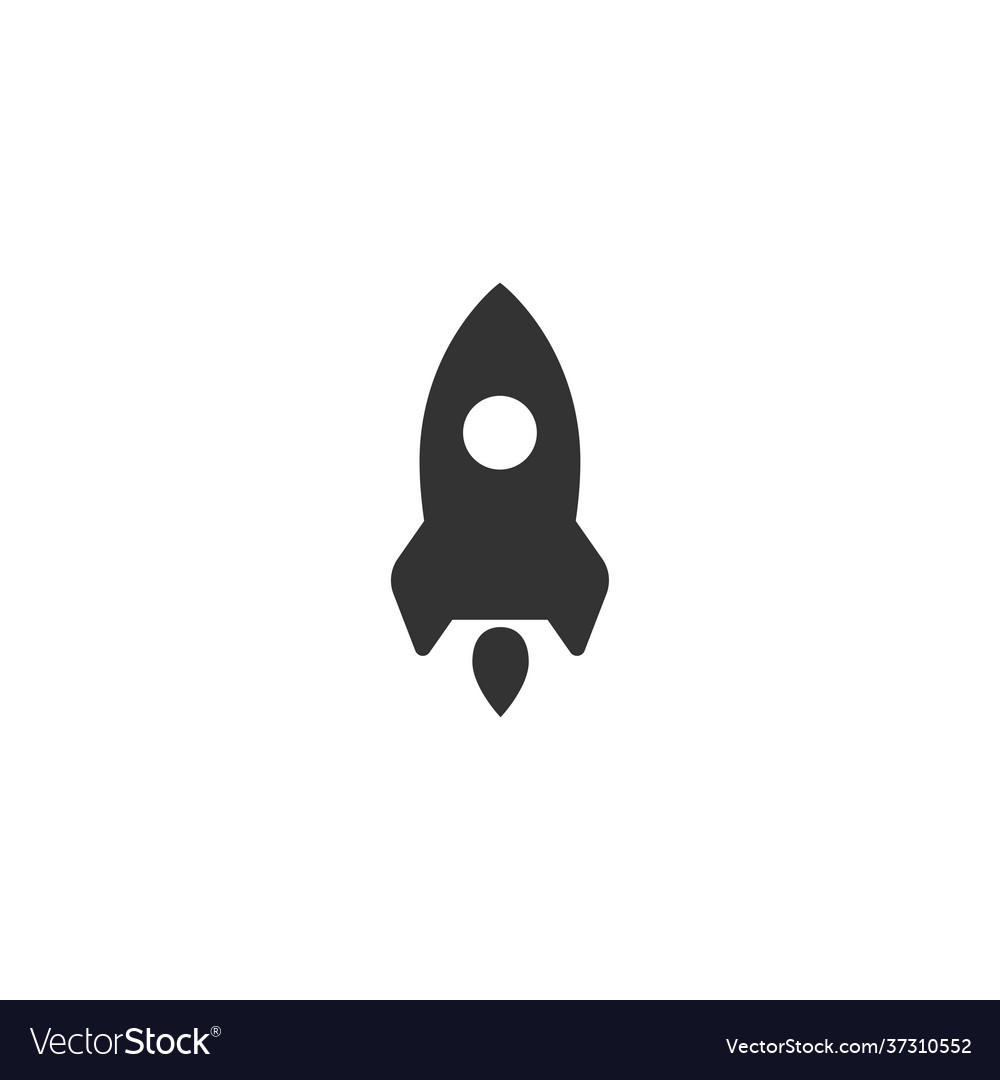 Rocket ship with fire isolated on white flat Vector Image
