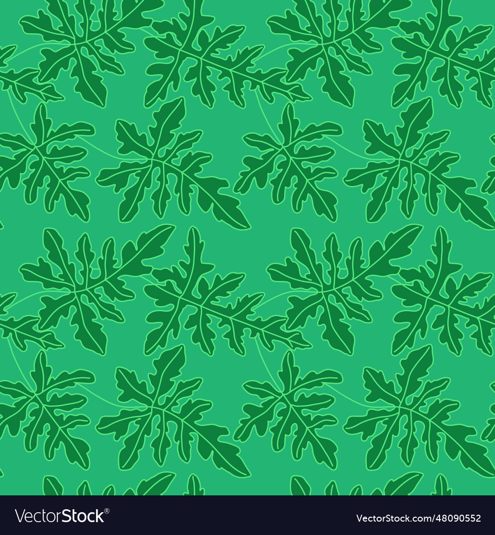 Seamless pattern with leaves repeatable Royalty Free Vector