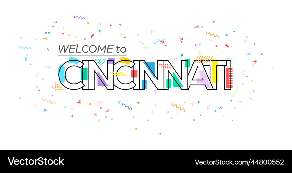 Welcome to cincinnati lettering for greetings Vector Image