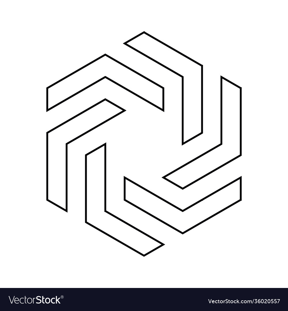 Abstract hexagonal vane design element Royalty Free Vector