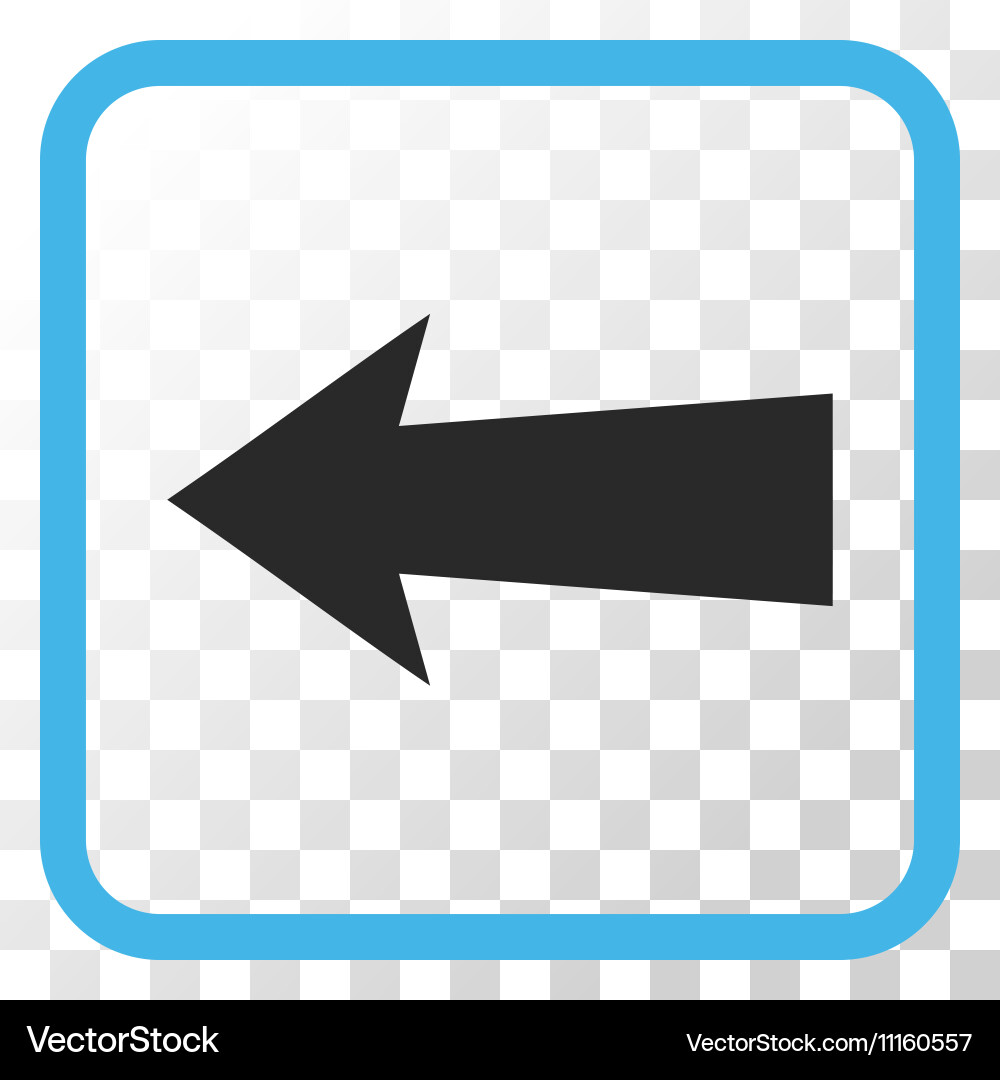 Arrow left icon in a frame Royalty Free Vector Image