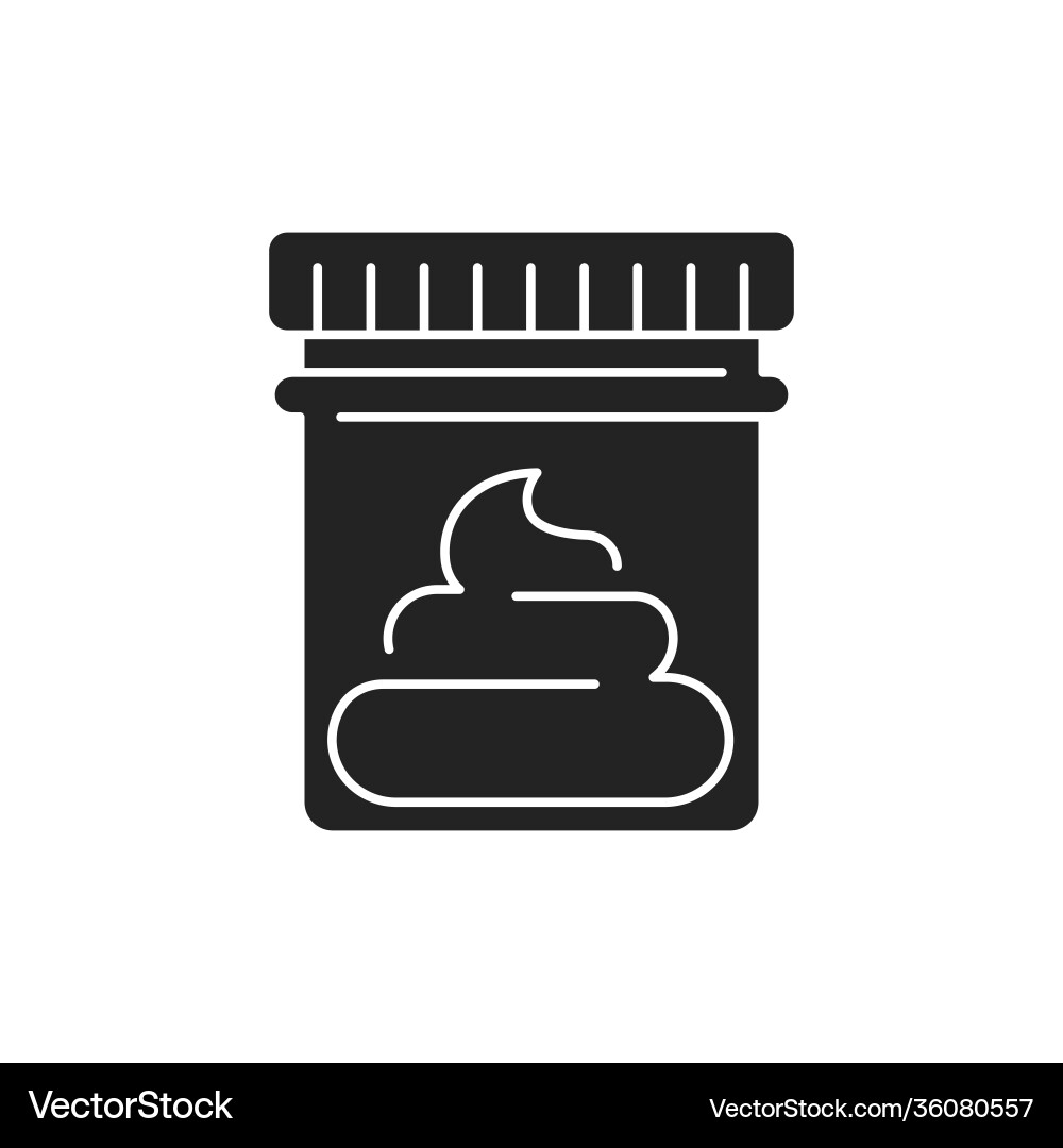Fecal analysis black glyph icon medical Royalty Free Vector
