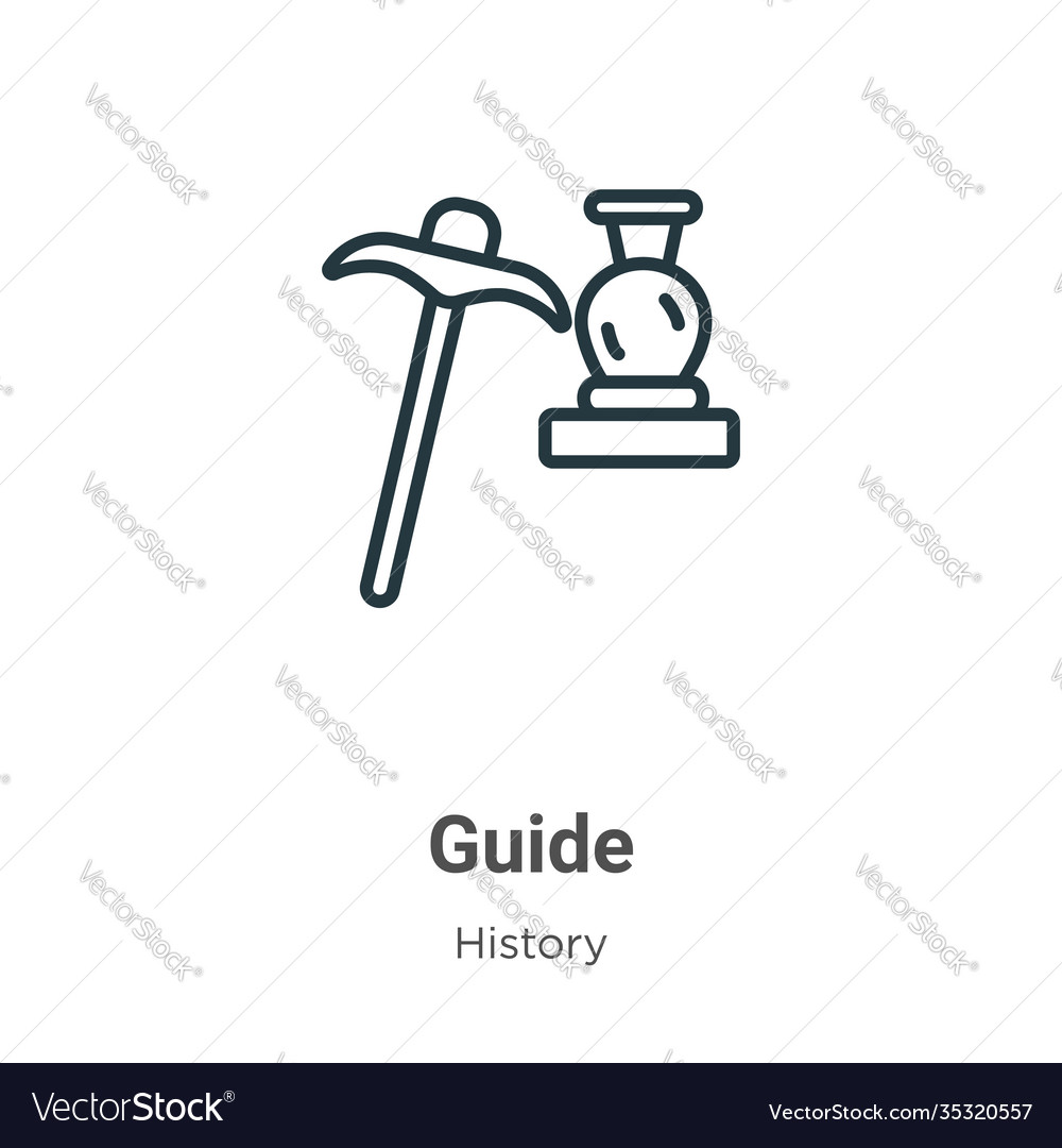Guide outline icon thin line black icon Royalty Free Vector