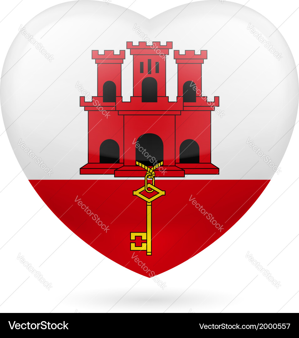 Heart icon of gibraltar Royalty Free Vector Image