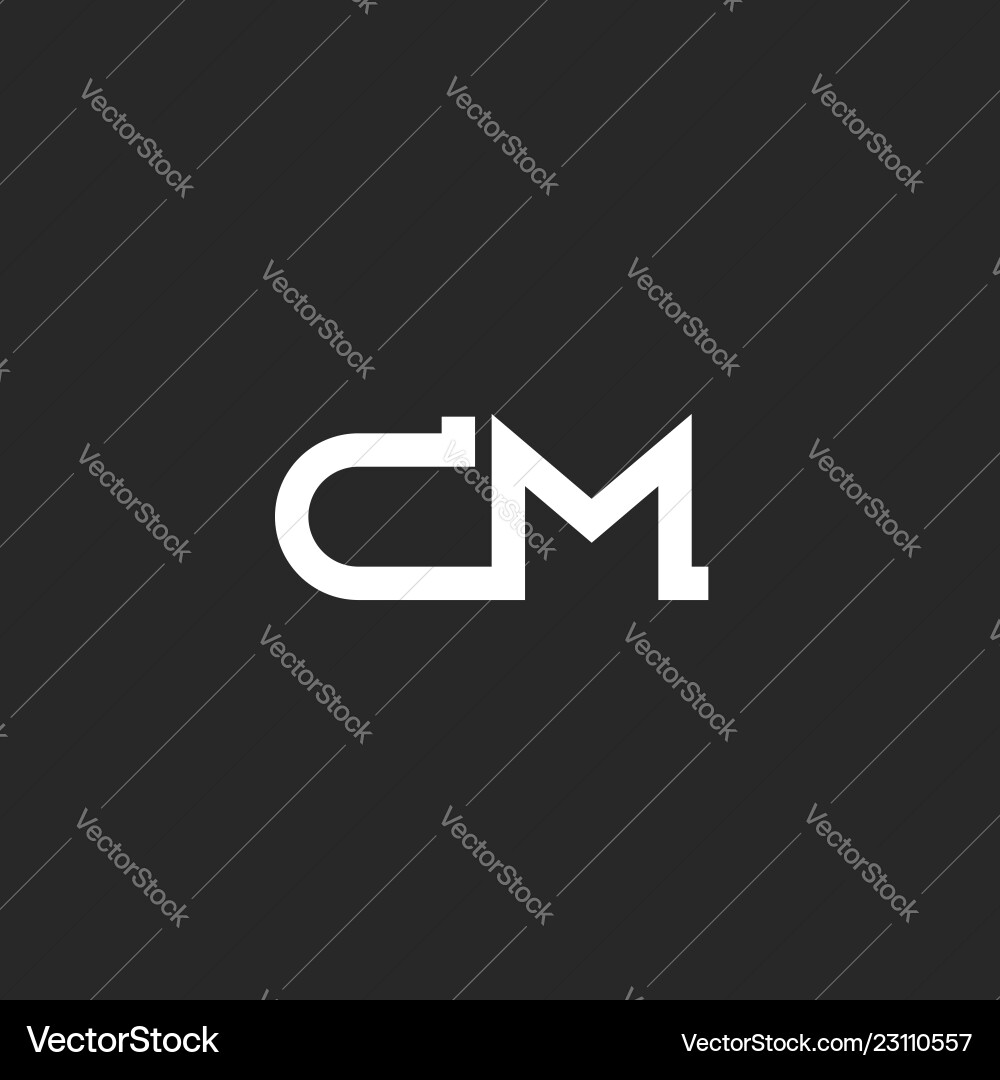 Initial cm logo monogram letters together two Vector Image