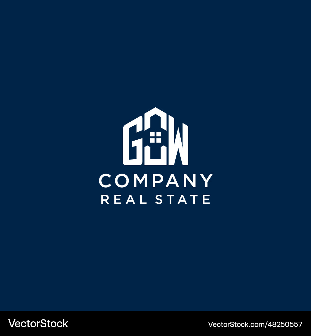 Initial letter gw monogram logo with abstract Vector Image
