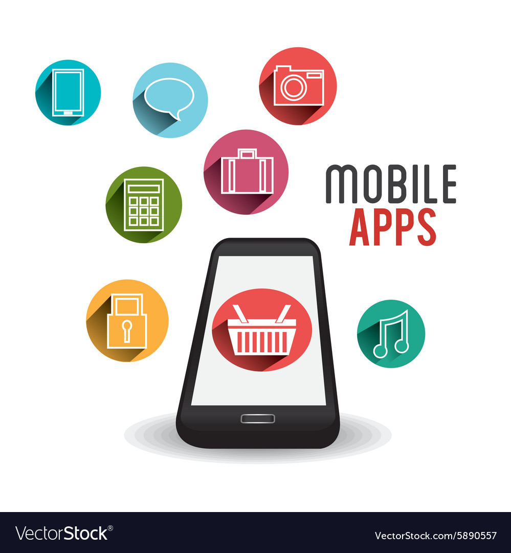 Mobile apps design Royalty Free Vector Image - VectorStock