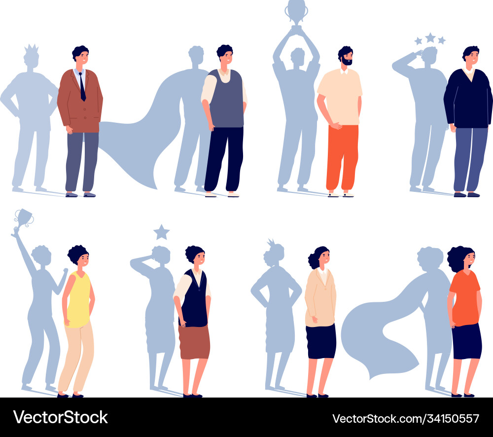 Motivation leader superhero shadow business Vector Image