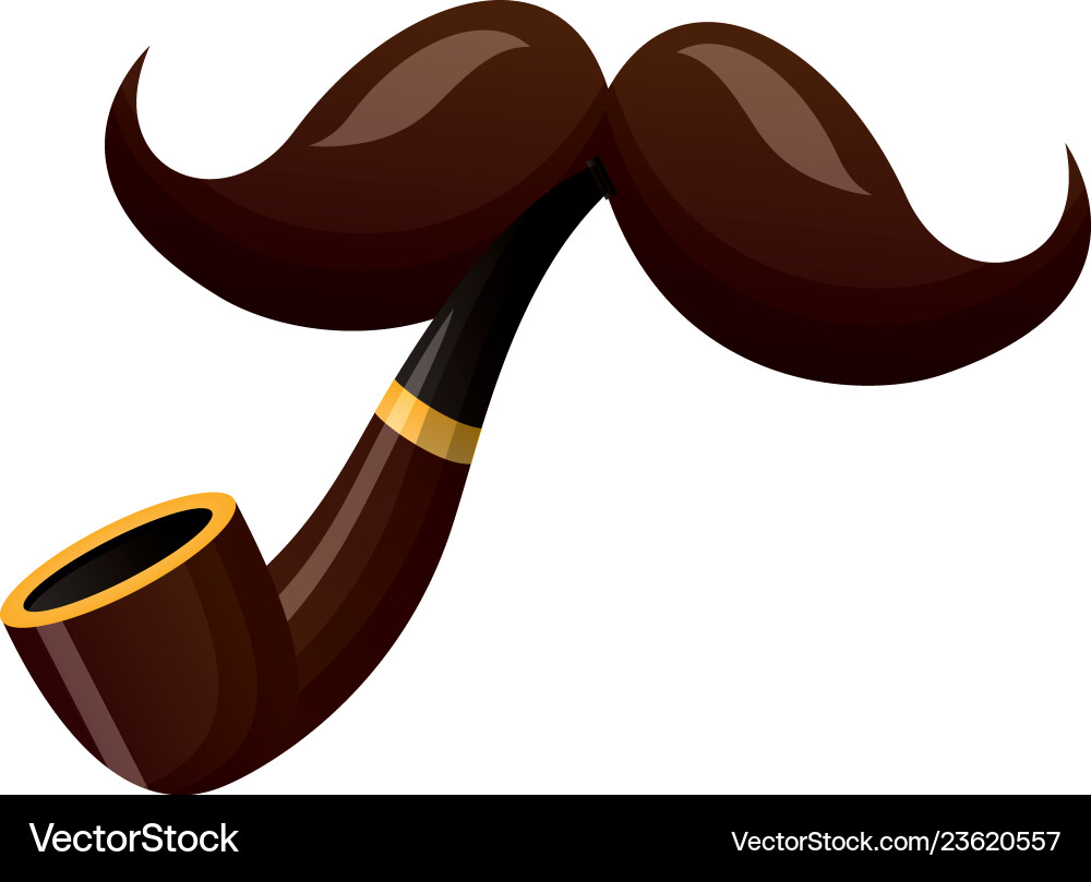 Moustache and tobacco pipe Royalty Free Vector Image