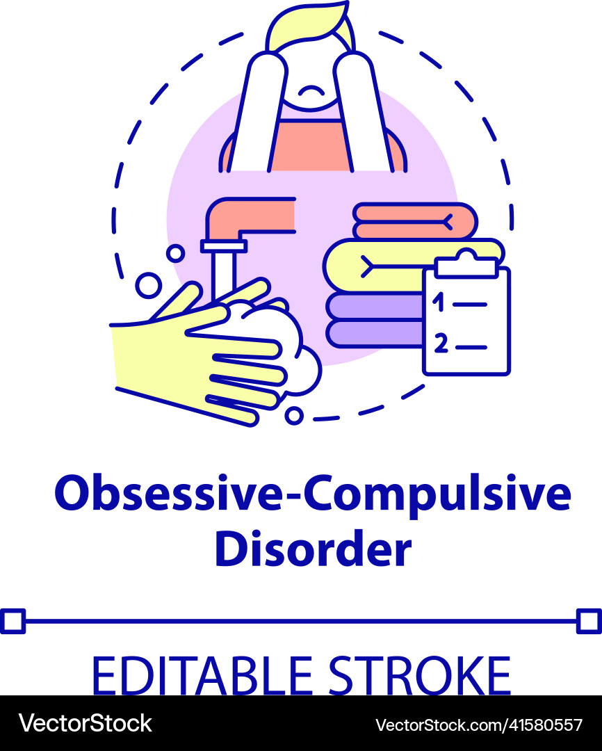Obsessive-compulsive disorder concept icon Vector Image