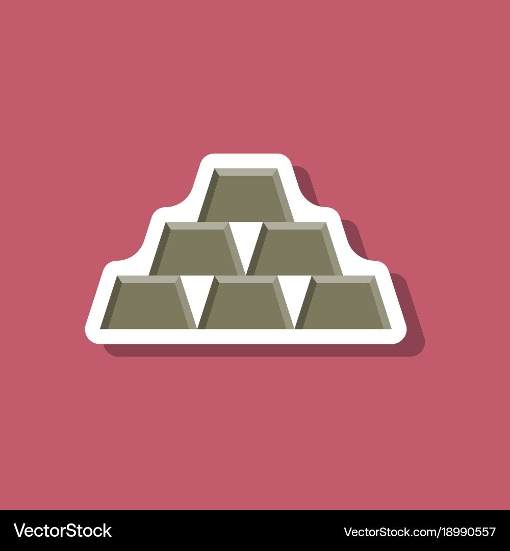 Paper sticker on stylish background gold bars Vector Image
