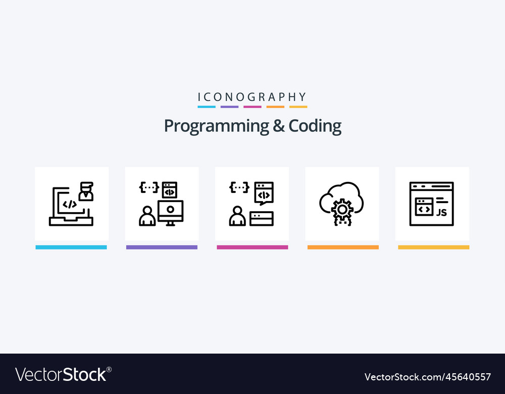 Programming and coding line 5 icon pack including Vector Image Programming and coding line 5 icon pack including Vector Image