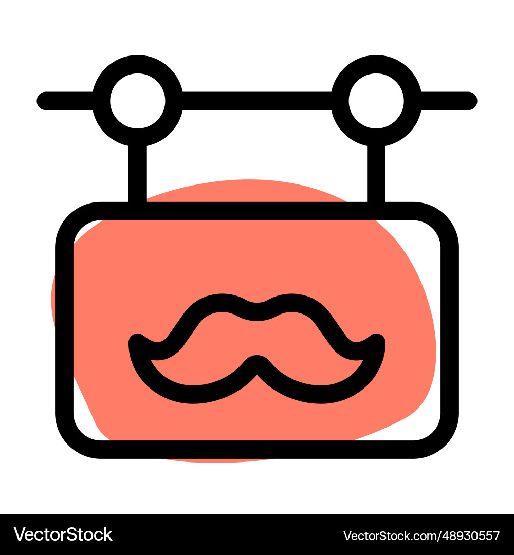 Salon sign board with a mustache logotype Vector Image